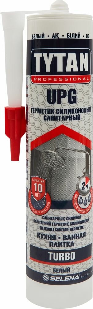 Герметик силиконовый санитарный Tytan UPG Turbo 280 мл уксусный цвет белый