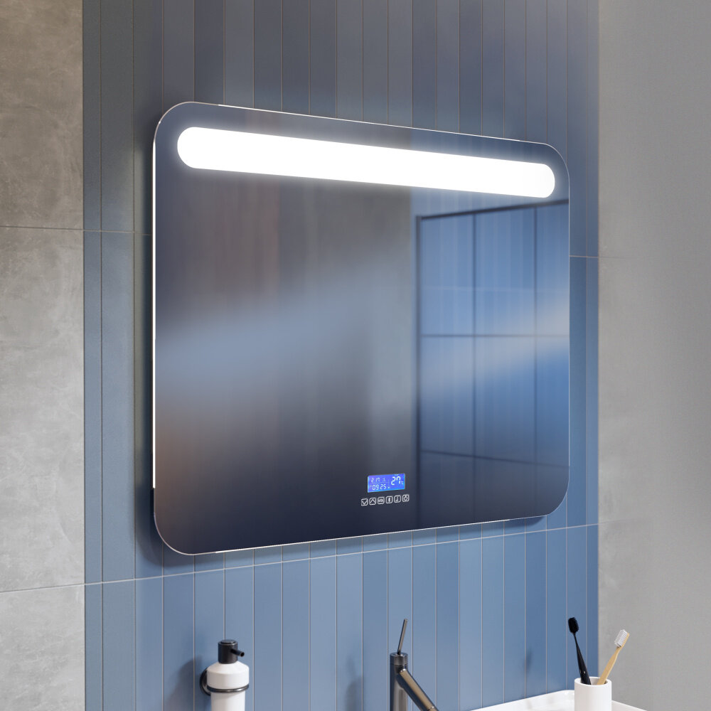 Зеркало Alavann Largo Music 100 см, с подсветкой, радио, модуль Bluetooth, белый