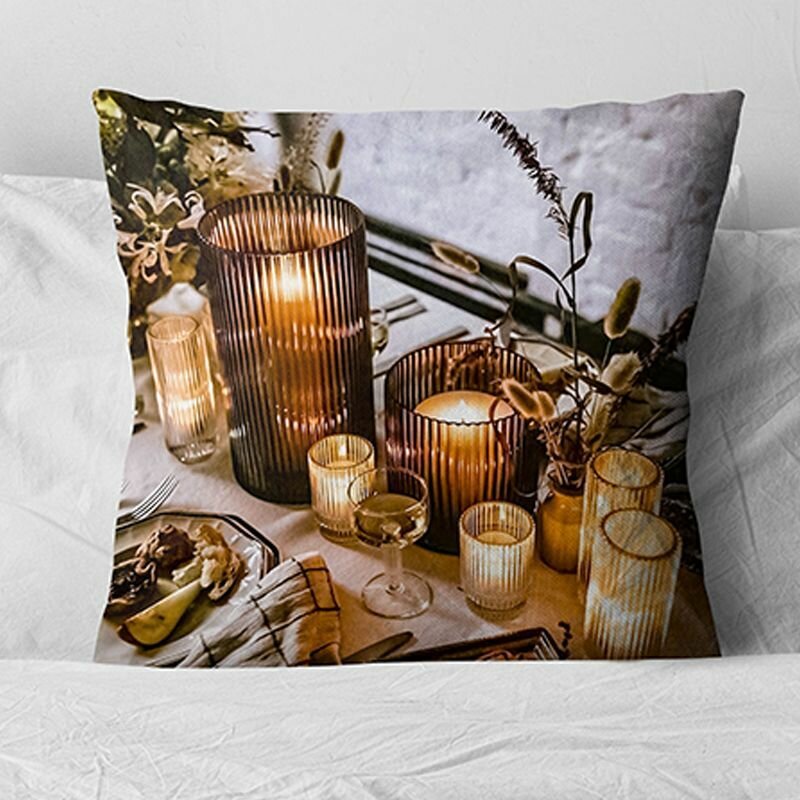 Подушка декоративная Романтические свечи 40х40 Твил Новый год