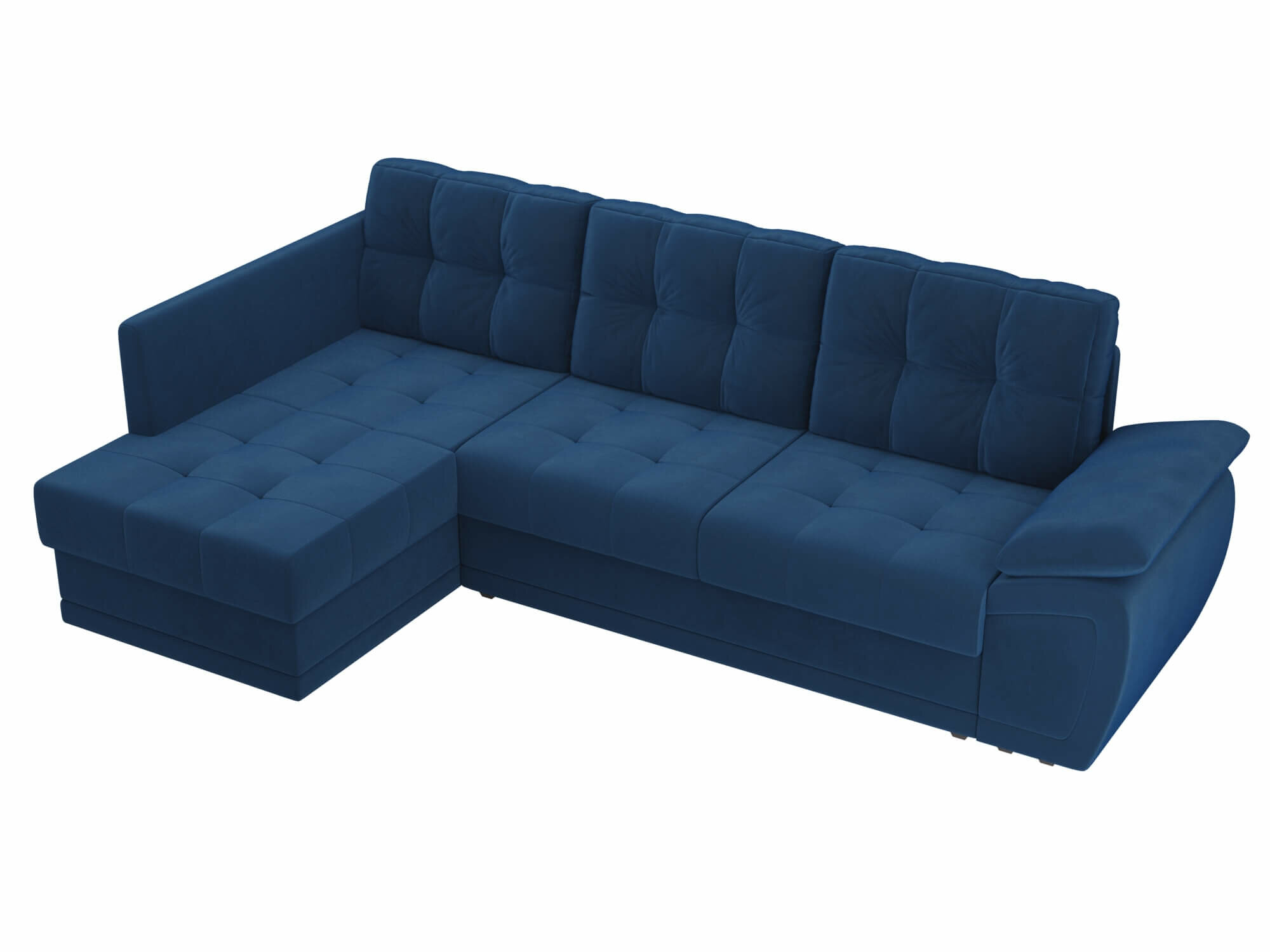 Artum Угловой диван Нэстор прайм велюр синий левый