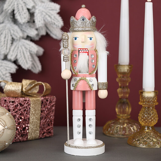 Новогодняя фигурка Бравый Щелкунчик в белом камзоле 25 см, Kaemingk, 551206-1