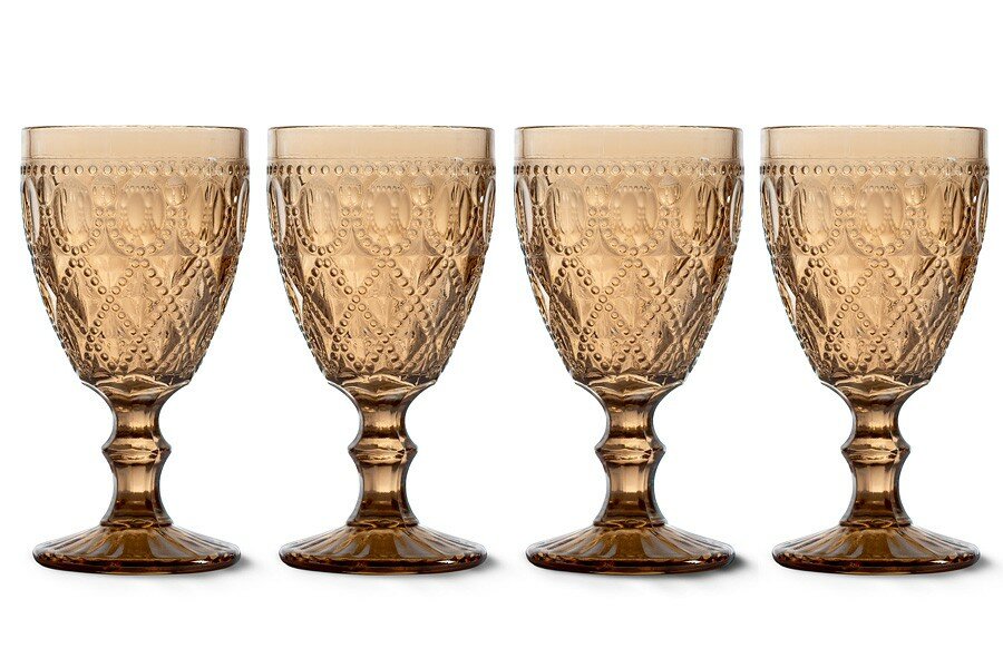 Набор бокалов для вина Dubai, янтарный, 0,4 л, 4 шт (WD Lifestyle)