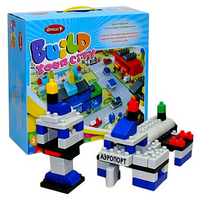 Конструктор мягкий Аэропорт, 84 детали, Amico, 7029-FT