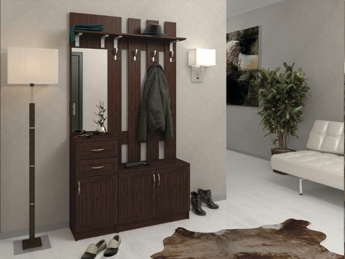 Прихожая Горизонт-2М Венге Цаво для одежды 120*220*36