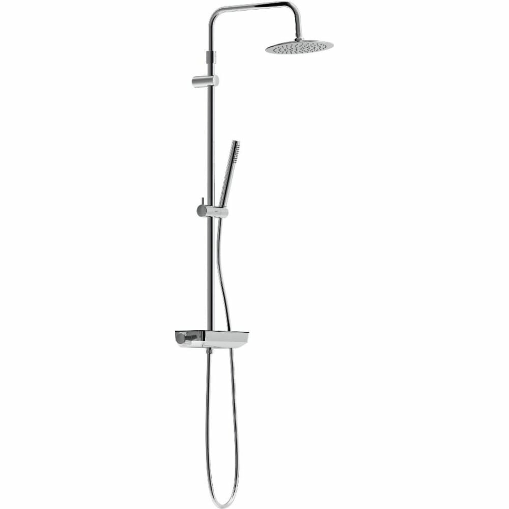 Душевая система Damixa Scandinavian Pure с душевым термостатическим смесителем-полкой, хром