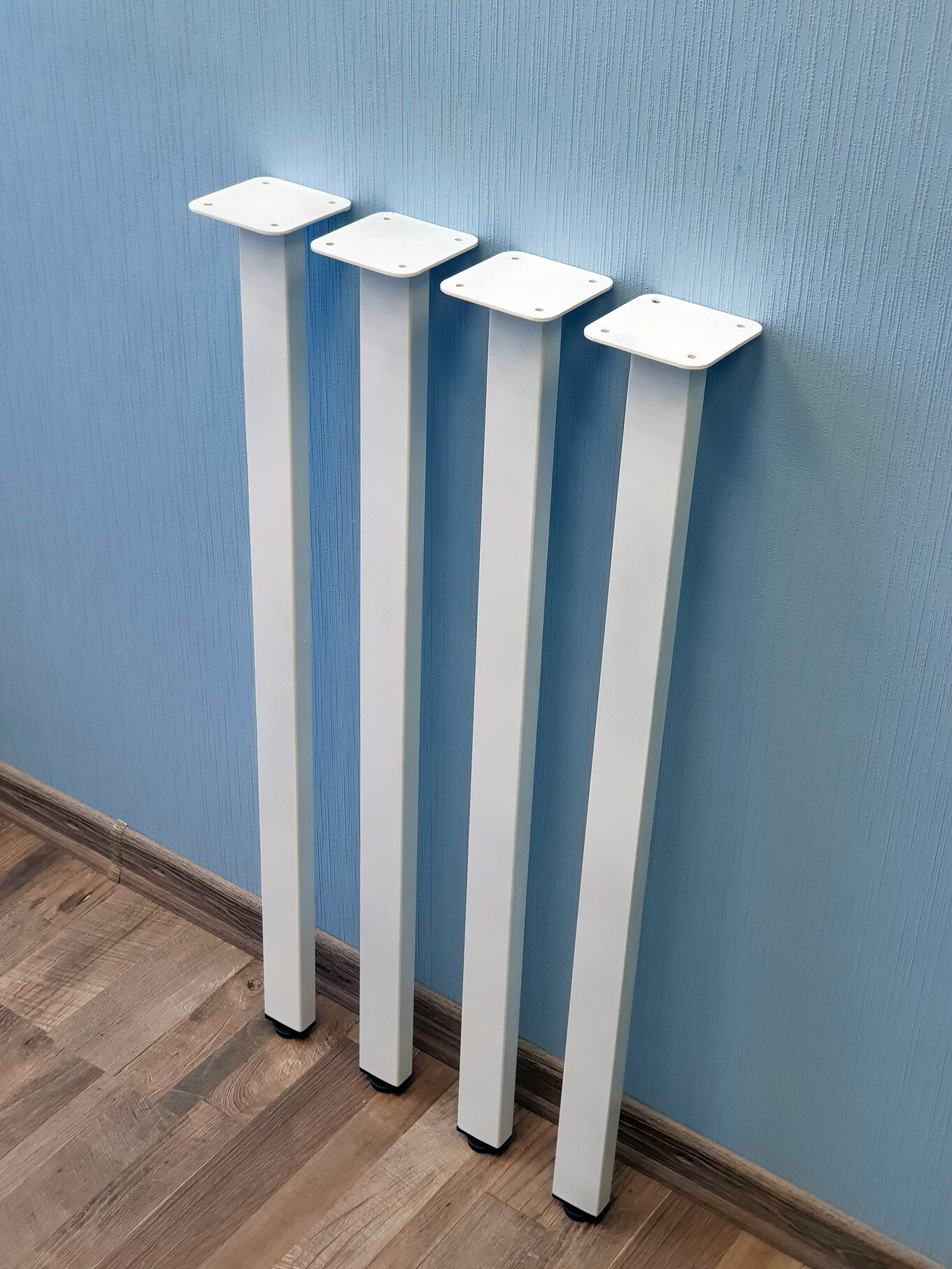 Ножка опора для стола 875 40х20 (4 шт.) металлическая регулируемая белая барная Лофт