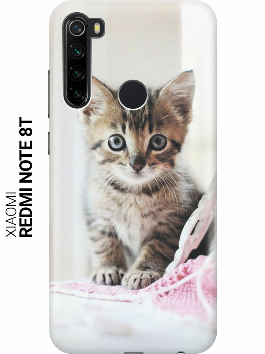 Силиконовый чехол на Xiaomi Redmi Note 8T, Сяоми Редми Ноут 8Т с принтом "Милый котенок"