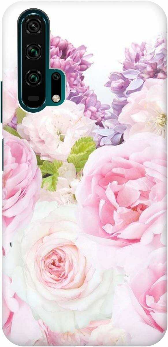 Силиконовый чехол на Honor 20 Pro, Хонор 20 Про с принтом "Розовый букет"
