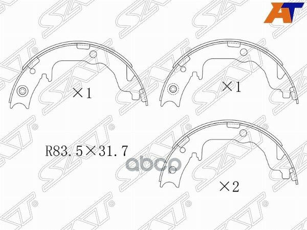 Колодки тормозные барабанные (Сзади/ Стояночный тормоз) Mitsubishi ASX 10- / Lancer 07-17 Sat арт. ST-4800A022
