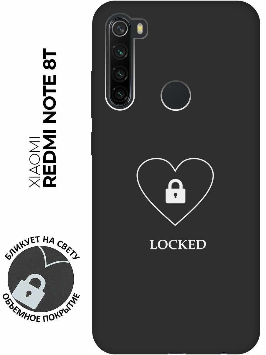 Матовый чехол Locked W для Xiaomi Redmi Note 8T / Сяоми Редми Ноут 8Т с 3D эффектом черный