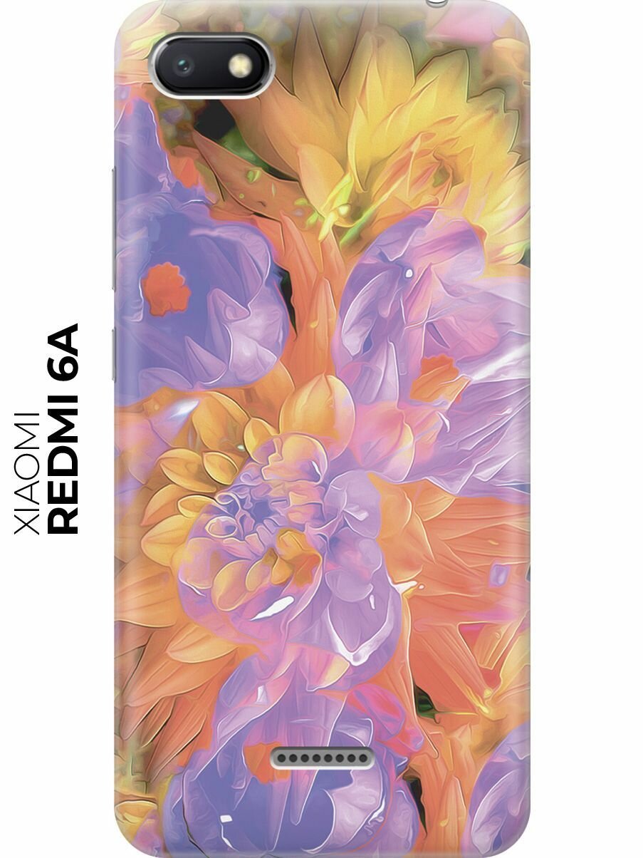 Силиконовый чехол Желто-фиолетовые хризантемы на Xiaomi Redmi 6A / Сяоми Редми 6А