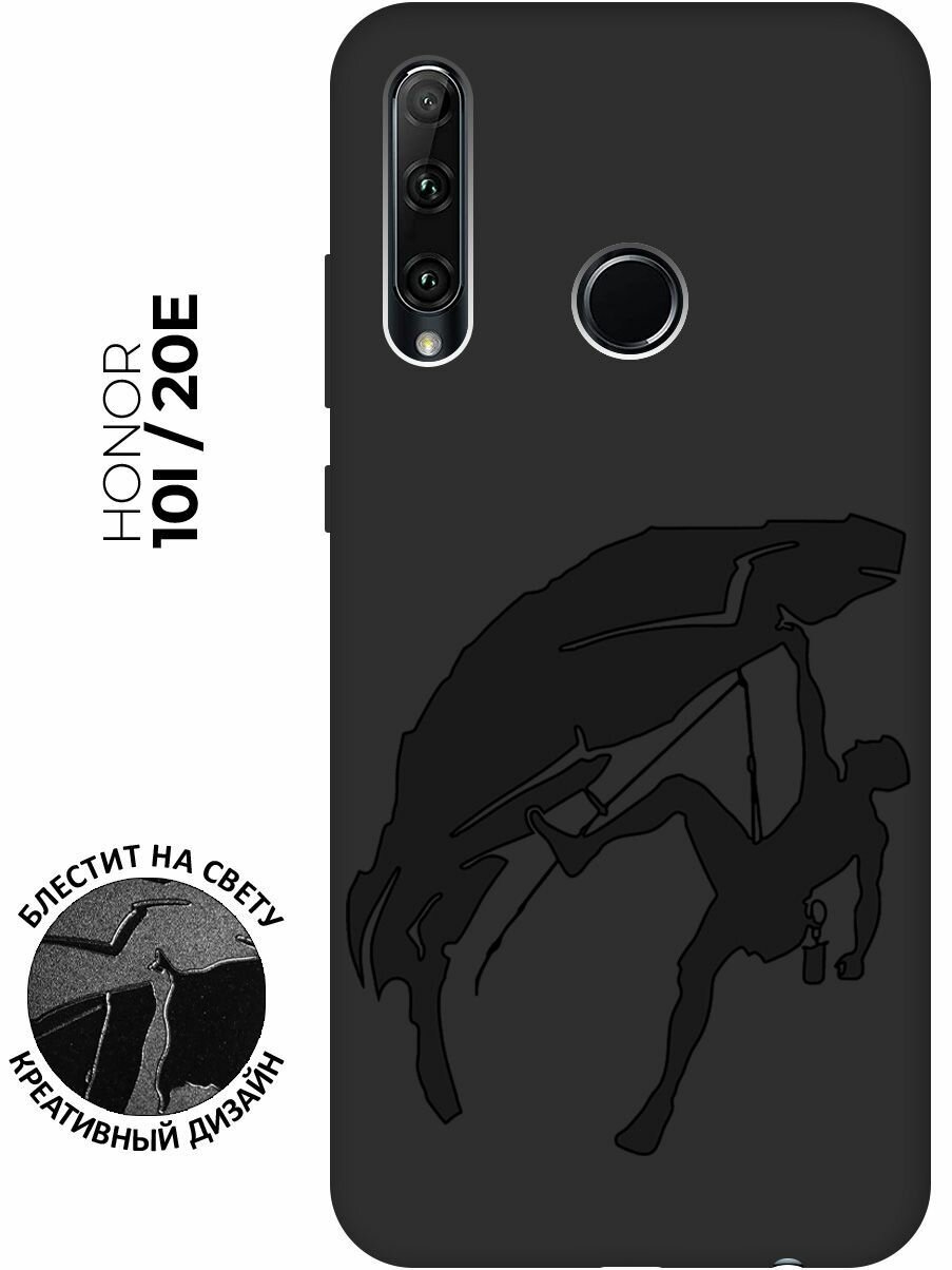 Матовый чехол Climbing для Honor 10i / 20e / Хонор 10 ай / 20е с эффектом блика черный