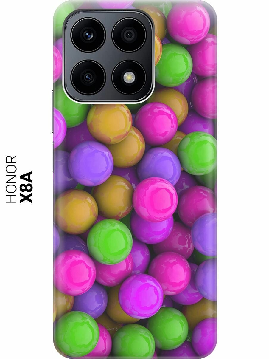 Силиконовый чехол на Honor X8a, Хонор Х8А с принтом "Разноцветные драже"