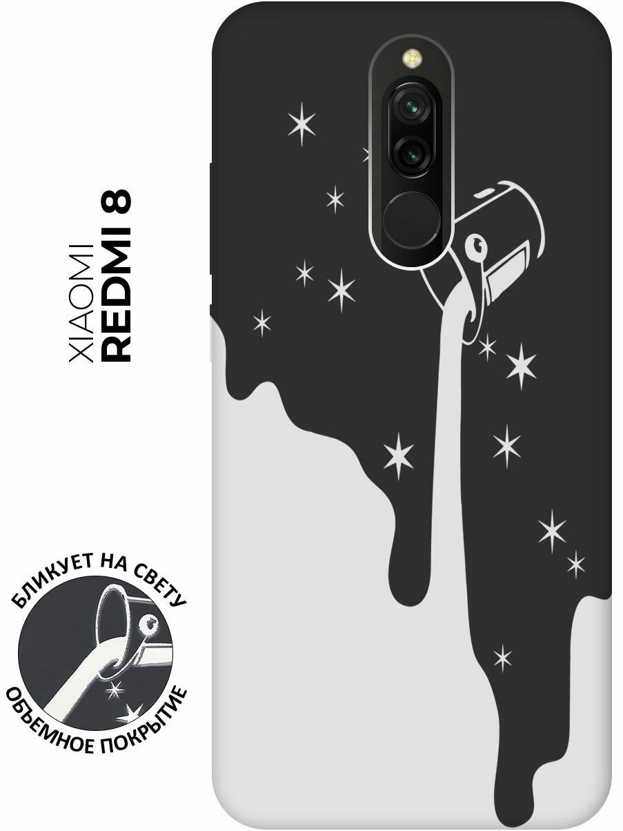 Матовый чехол Magic Paint W для Xiaomi Redmi 8 / Сяоми Редми 8 с 3D эффектом черный