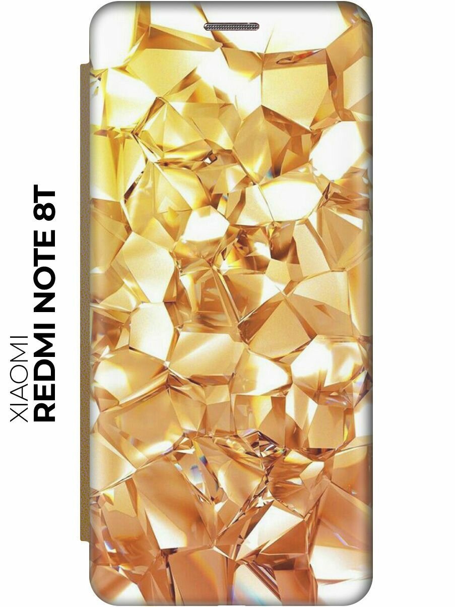 Чехол-книжка Янтарные камни на Xiaomi Redmi Note 8T / Сяоми Редми Ноут 8Т золотой