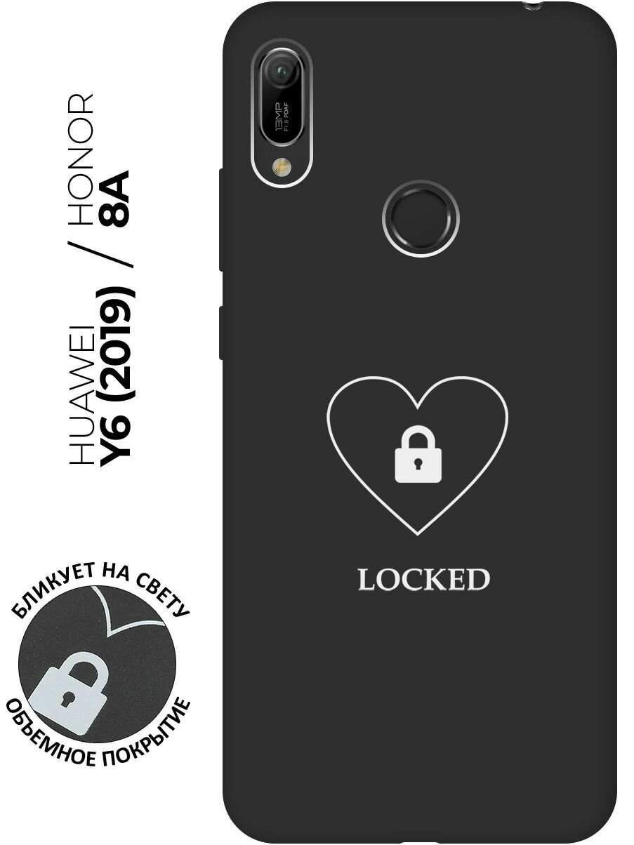 Матовый чехол Locked W для Honor 8A / 8A Pro / Huawei Y6 (2019) / Y6 Prime (2019) / Хонор 8а / Хуавей У6 2019 с 3D эффектом черный