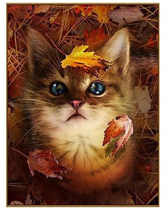 MILATO Алмазная мозаика "В осенних листьях", 29 цветов