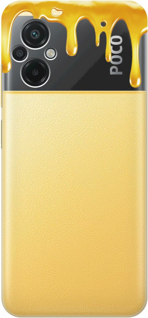 Силиконовый чехол на Xiaomi Poco M5, Сяоми Поко М5 с 3D принтом "Honey" прозрачный