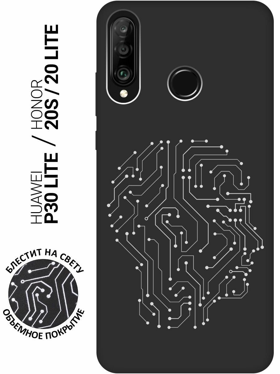 Матовый Soft Touch силиконовый чехол на Honor 20 Lite, 20s, Huawei P30 Lite, Хуавей П30 Лайт, Хонор 20 Лайт, 20s с 3D принтом "Mindmap" черный