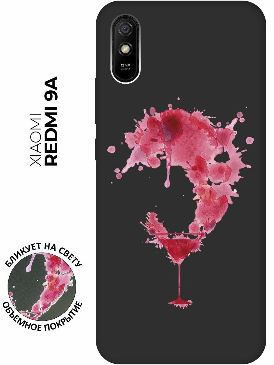 Матовый чехол Cocktail Splash для Xiaomi Redmi 9A / Сяоми Редми 9А с 3D эффектом черный