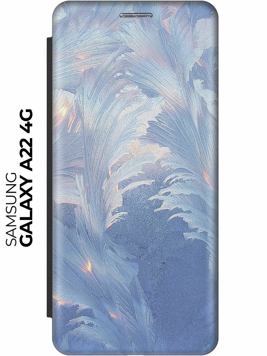 Чехол-книжка Изморозь на Samsung Galaxy A22 / M32 / M22 / Самсунг А22 / М32 / М22 черный