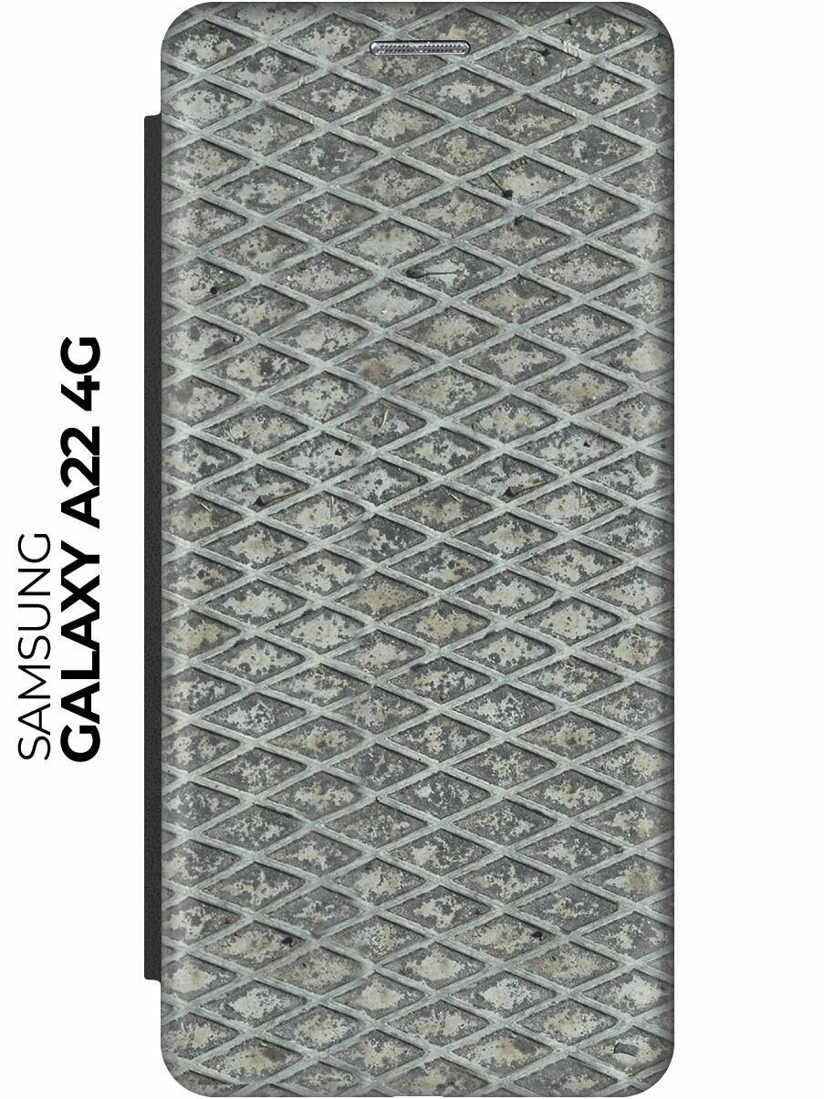 Чехол-книжка Металлический лист на Samsung Galaxy A22 / M32 / M22 / Самсунг А22 / М32 / М22 черный