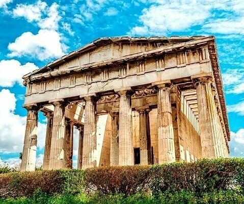 Алмазная мозаика без подрамника, полная выкладка/ круглые стразы 35х45см. Сложность 4 "Древний храм"