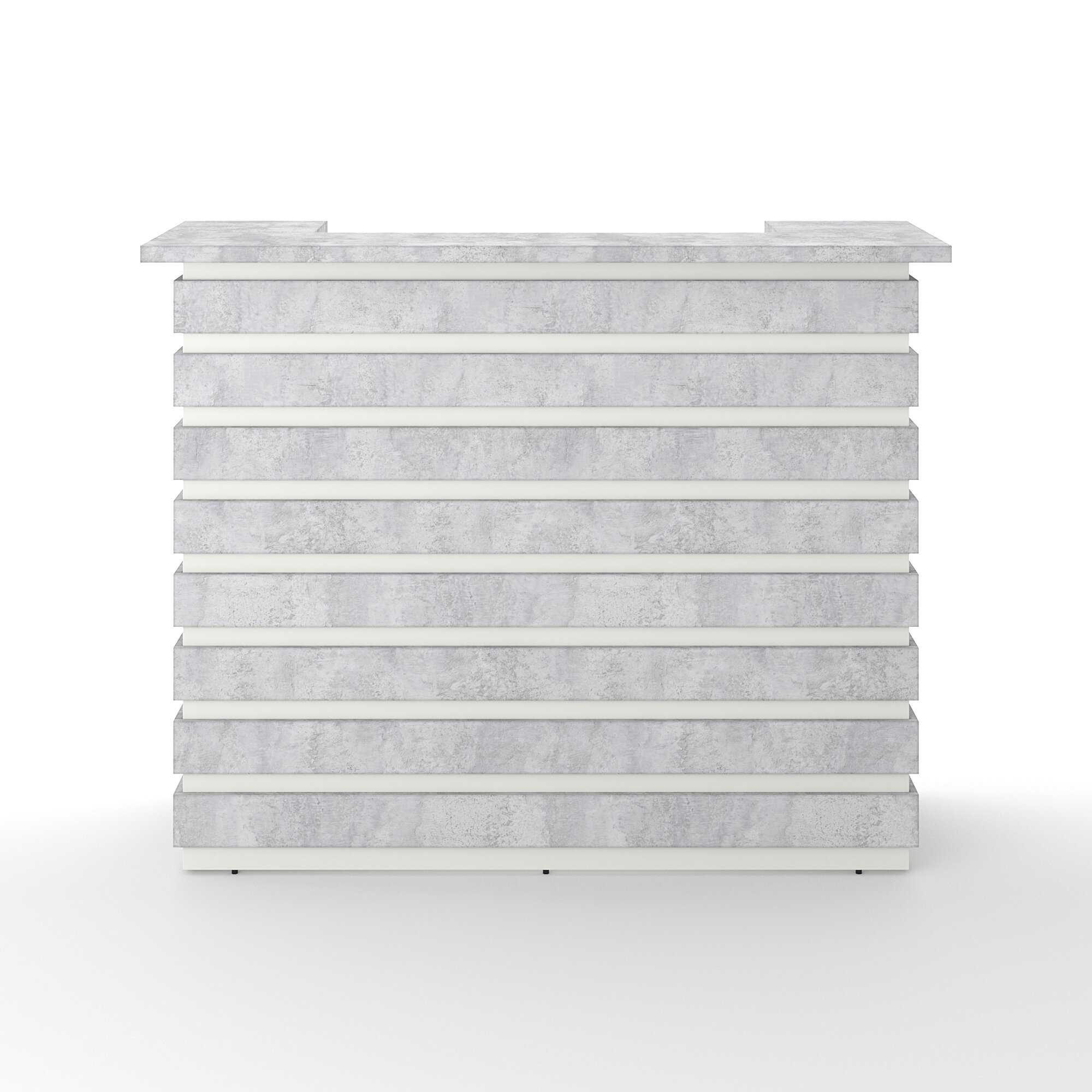 Ресепшн Горизонт / Белый / Цемент светлый / 1800х600х1200х300 Без подсветки