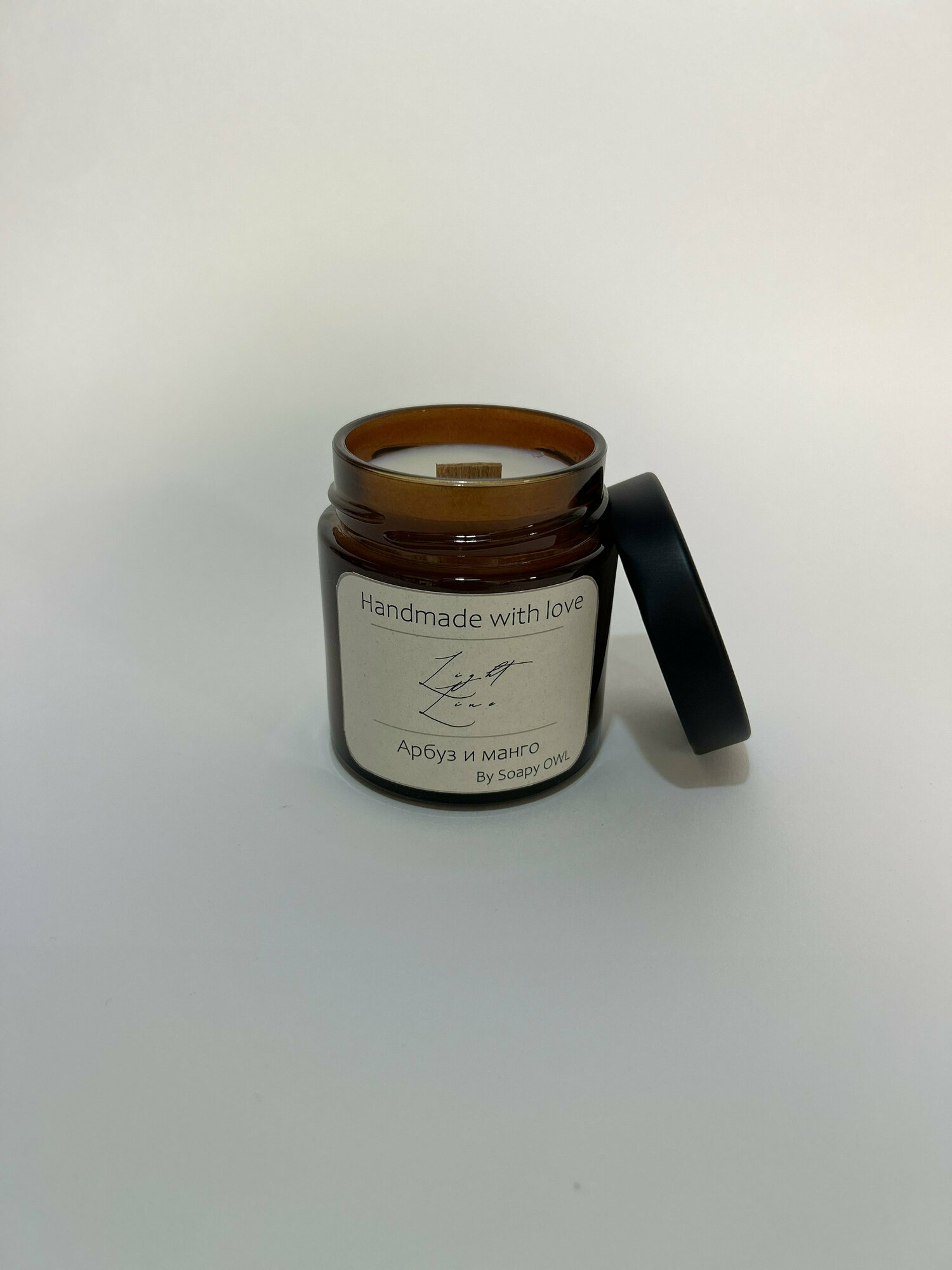 Свеча восковая натуральная Light Line by Soapy OWL, АМ (200)