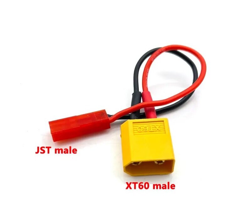 Переходник XT60 на JST 2P 2pin SM-2p (папа / мама) 111 разъем ХТ-60 желтый XT-60 на JST-2P штекер силовой провод коннектор запчасти male, female аккумулятор р/у батарея