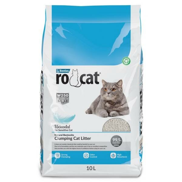Ro Cat Комкующийся наполнитель без пыли "Натуральный", пакет (Natural) 10л, 8.5кг