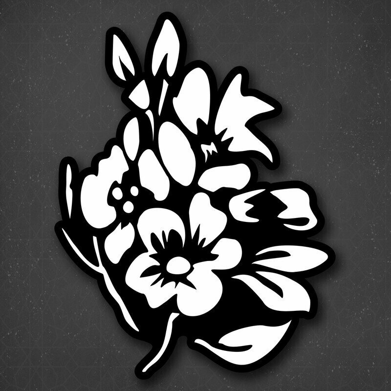 Наклейка на авто "Полевые цветы" 18x24 см