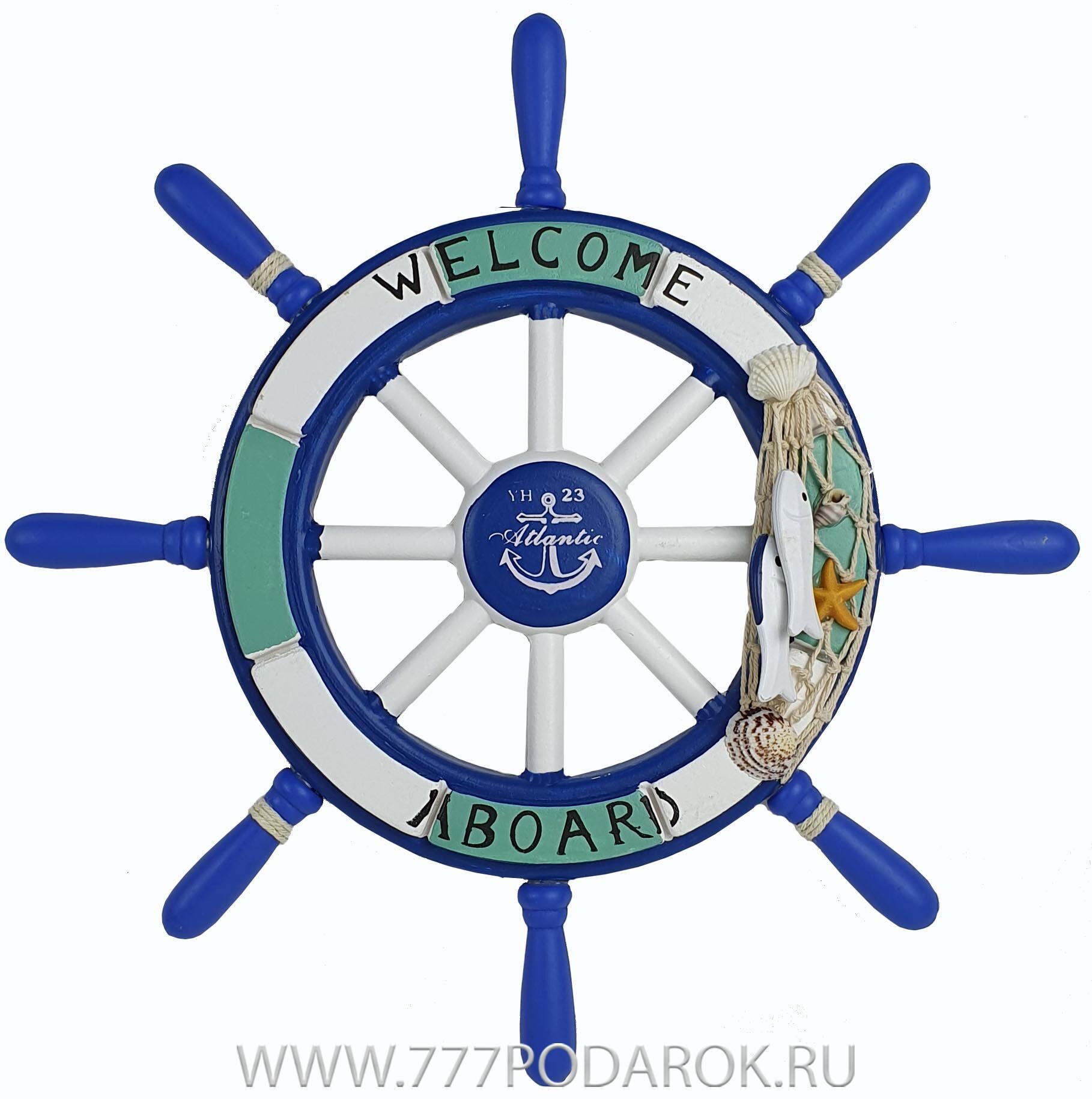 Штурвал 35см Атлантика , дерево, декор