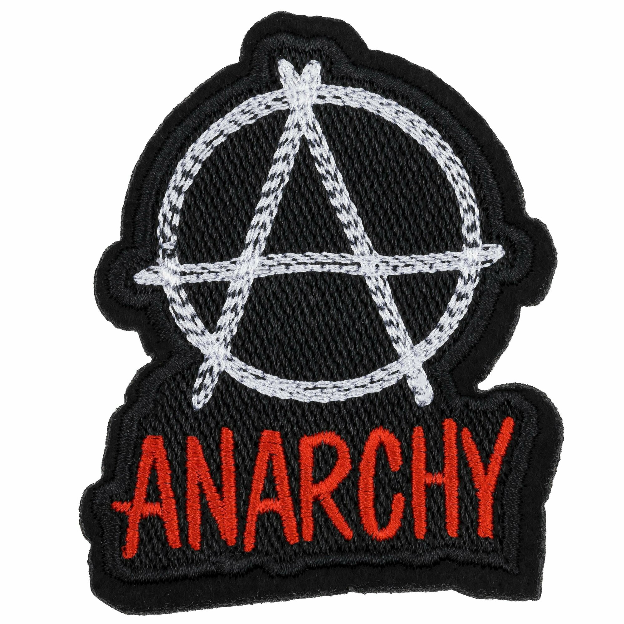 Нашивка, шеврон, патч (patch) на липучке Анархия, размер 7,7*6 см