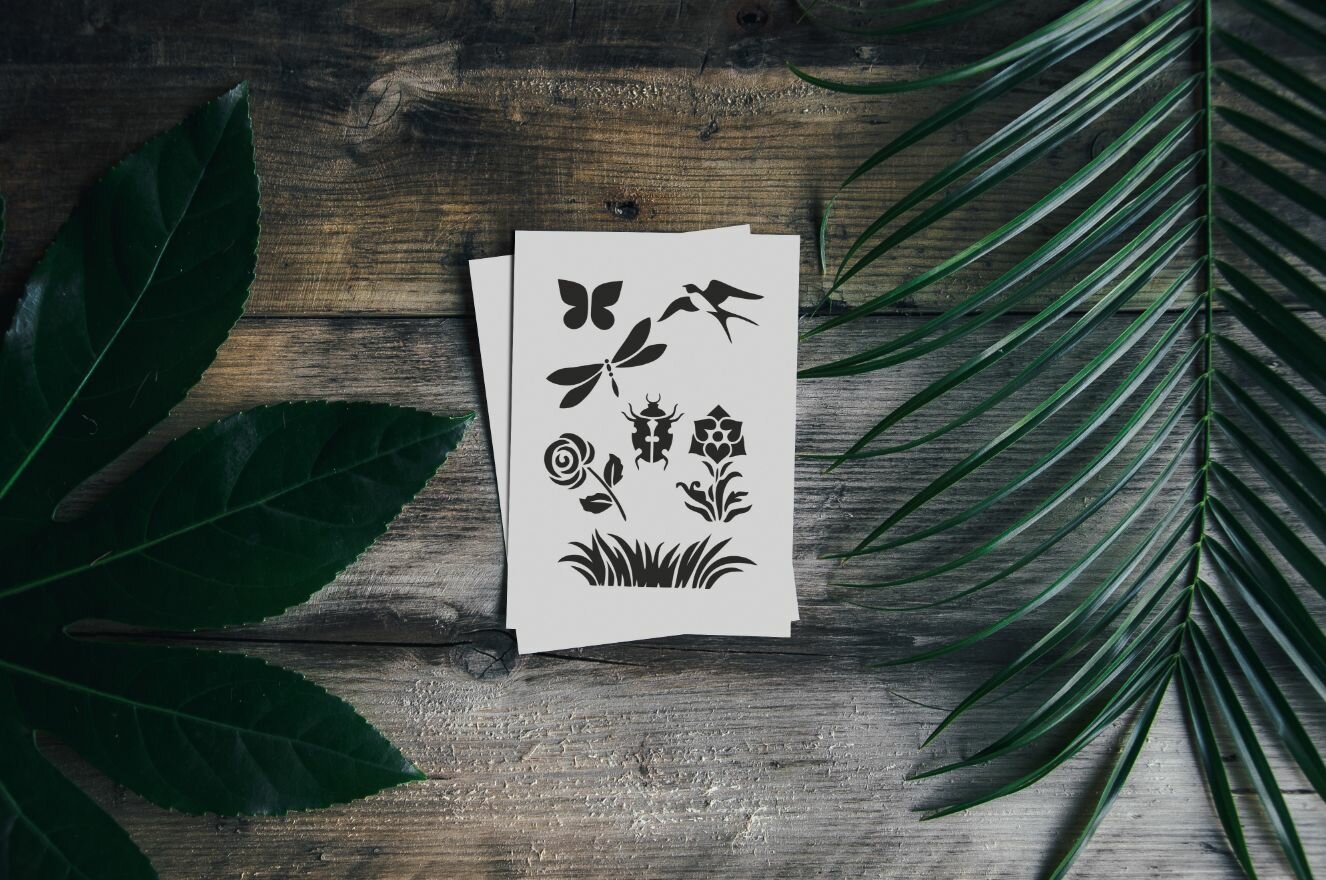 Трафарет Цветок 20 / шаблон пластиковый многоразовый /2шт