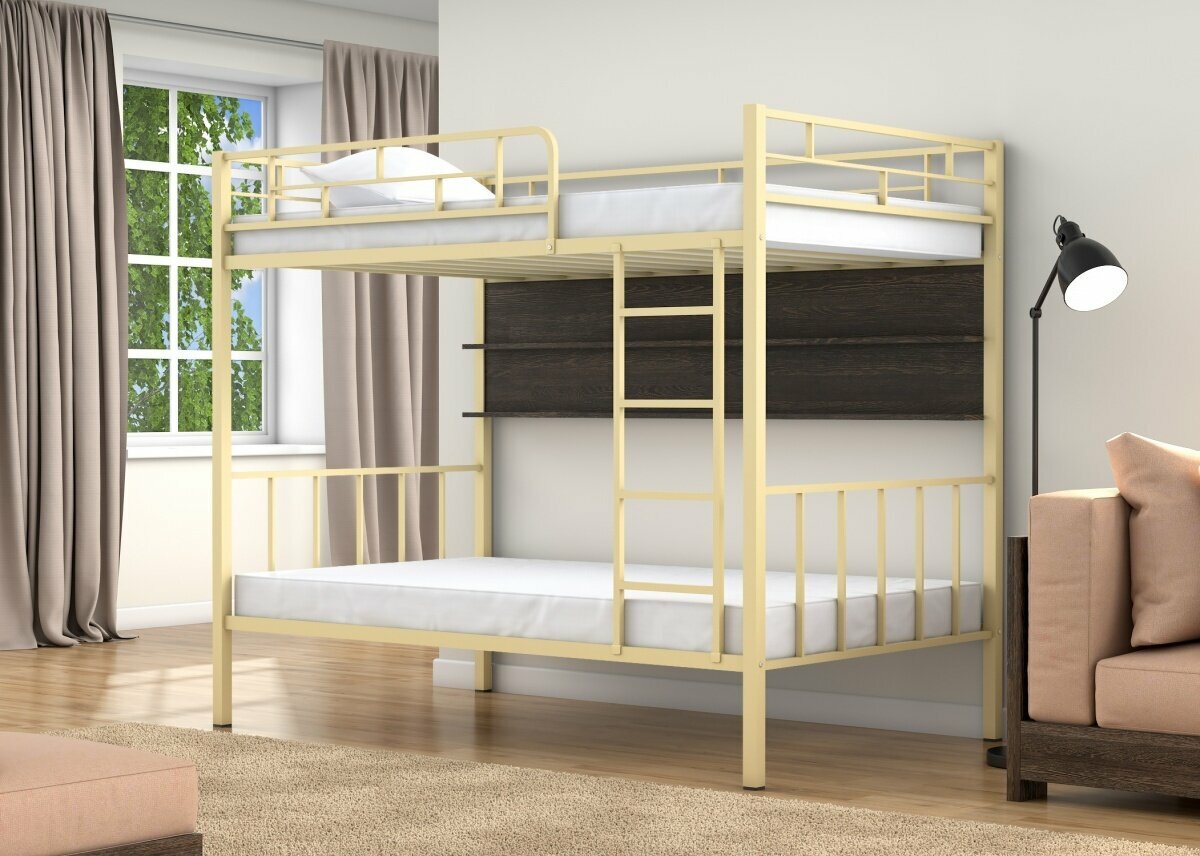 Двухъярусная кровать Валенсия 120 Слоновая кость полка венге