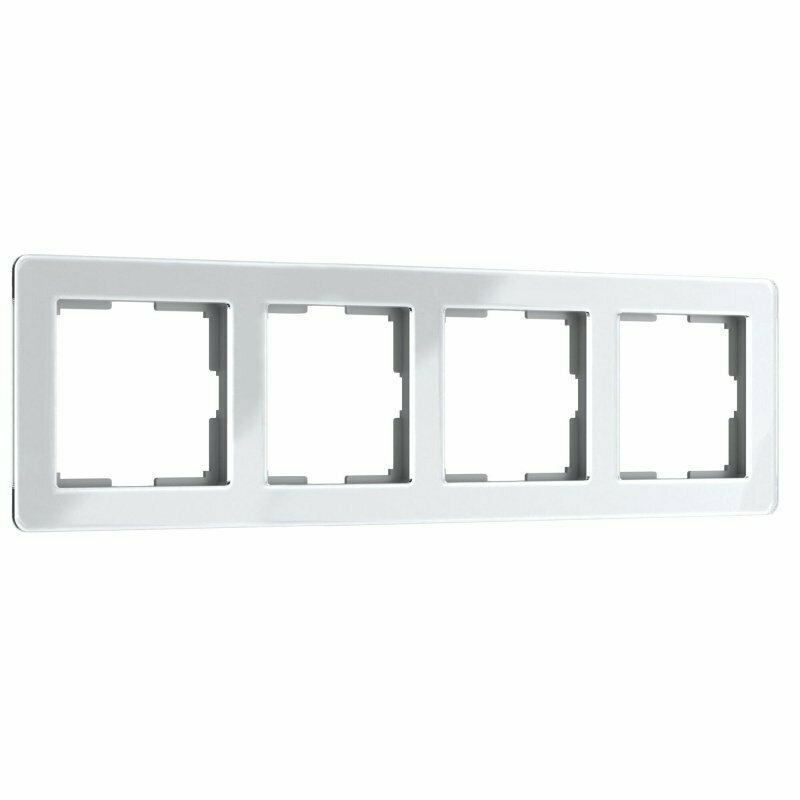 Рамка пластик 4 поста WERKEL Acrylic W0042701 белая