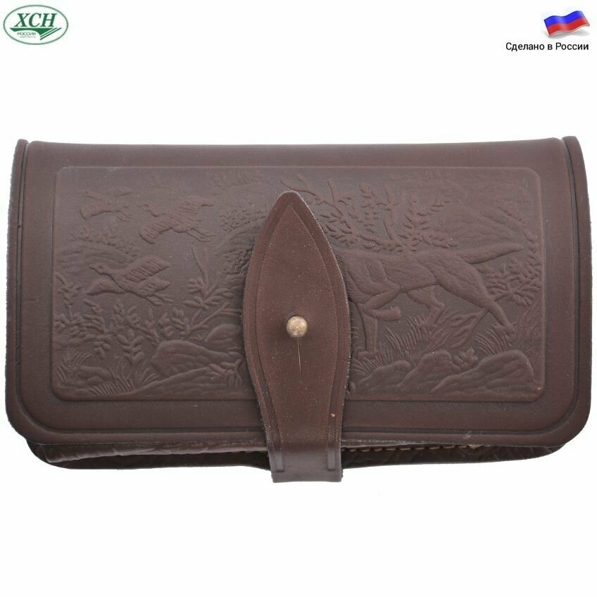 Секция патронташ Калибр 12 на 6 патр. К-7.62 8 пат. двухрядная ХСН натуральная кожа коричневая мятая