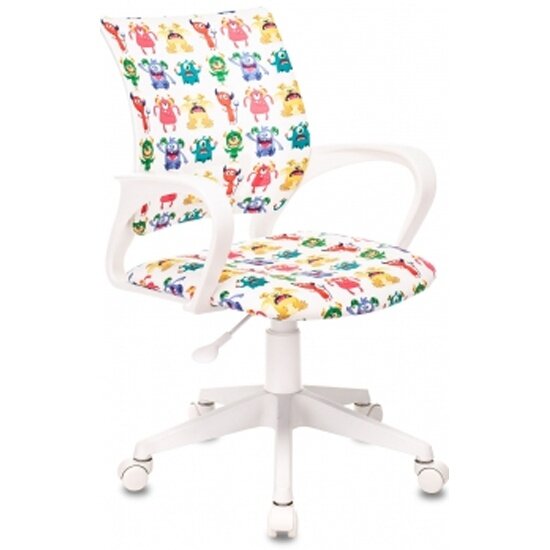 Кресло детское Бюрократ BUROKIDS 1 W белый монстры крестовина пластик пластик белый