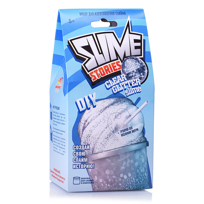 Набор для опытов Инновации для детей "Юный Химик" "Slime Stories", Clear glitter