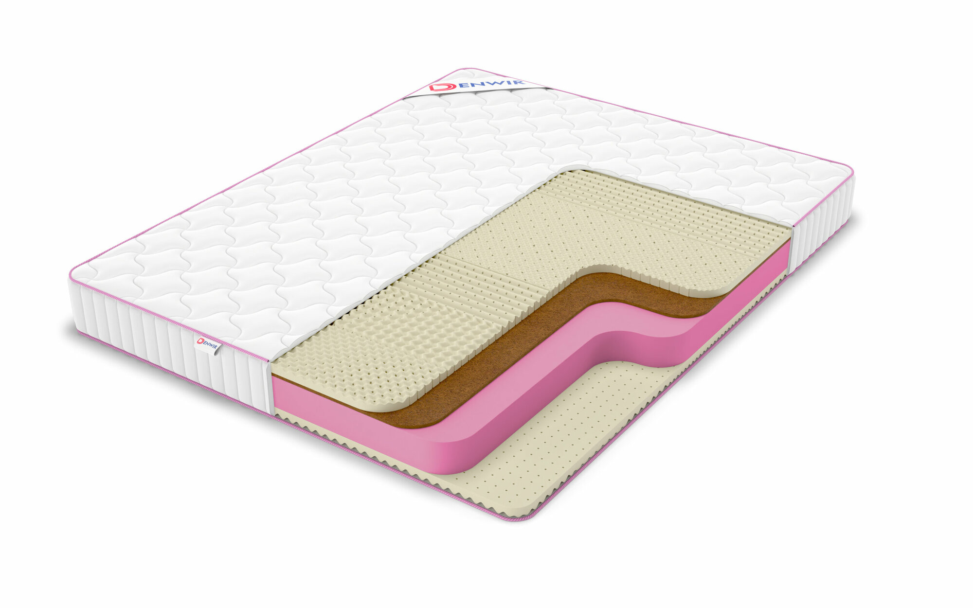 Матрас Denwir Mega Soft Balance 17 60х120 высота 18 см анатомический средней жесткости кокосовый латексный Беспружинный