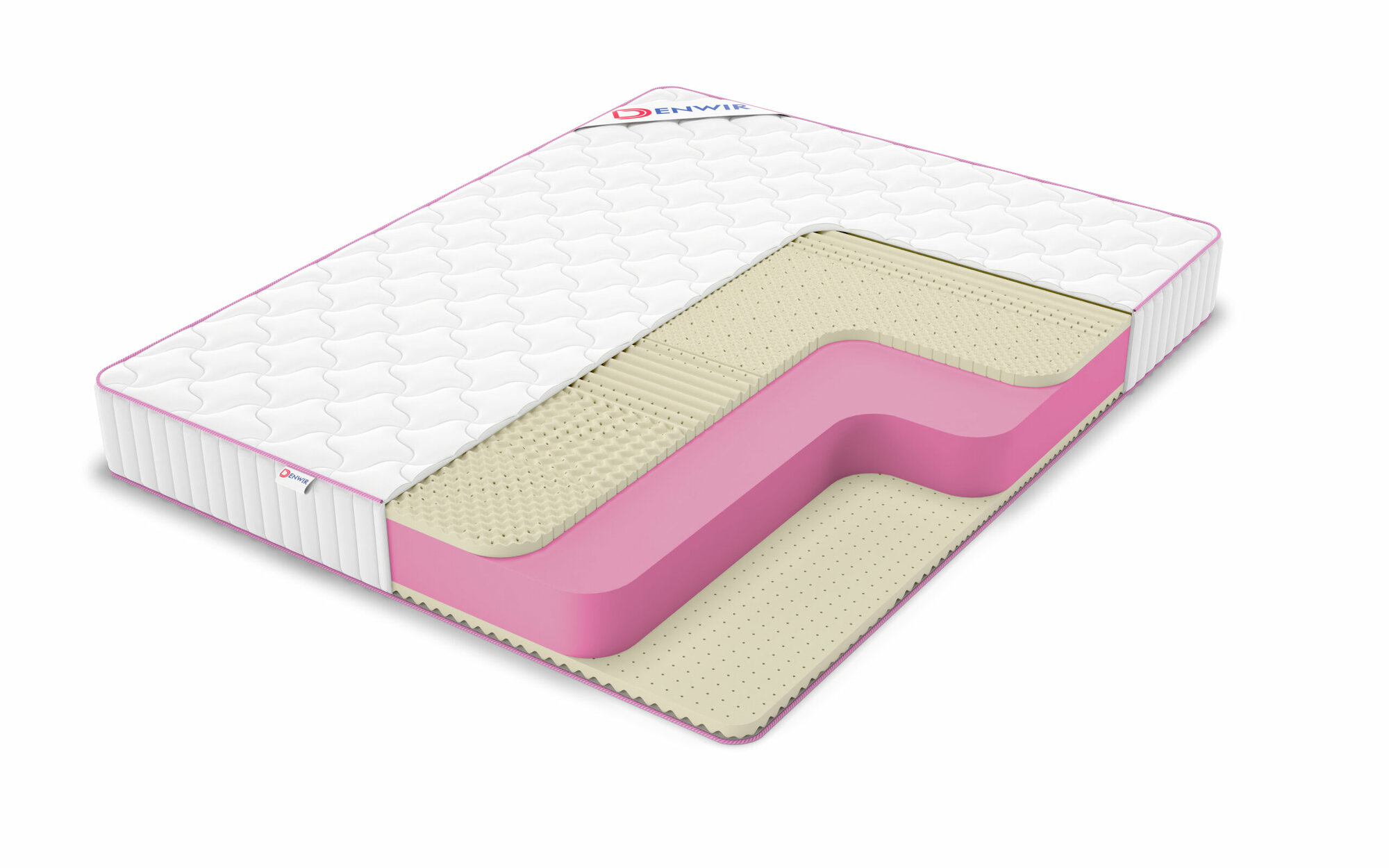 Матрас Denwir Mega Soft Relax Plus 20 60х120 высота 21 см анатомический средней жесткости латексный Беспружинный