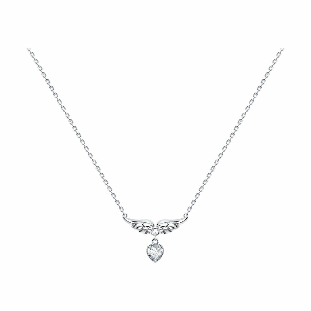 Колье, серебро, 925 проба, родирование, фианит