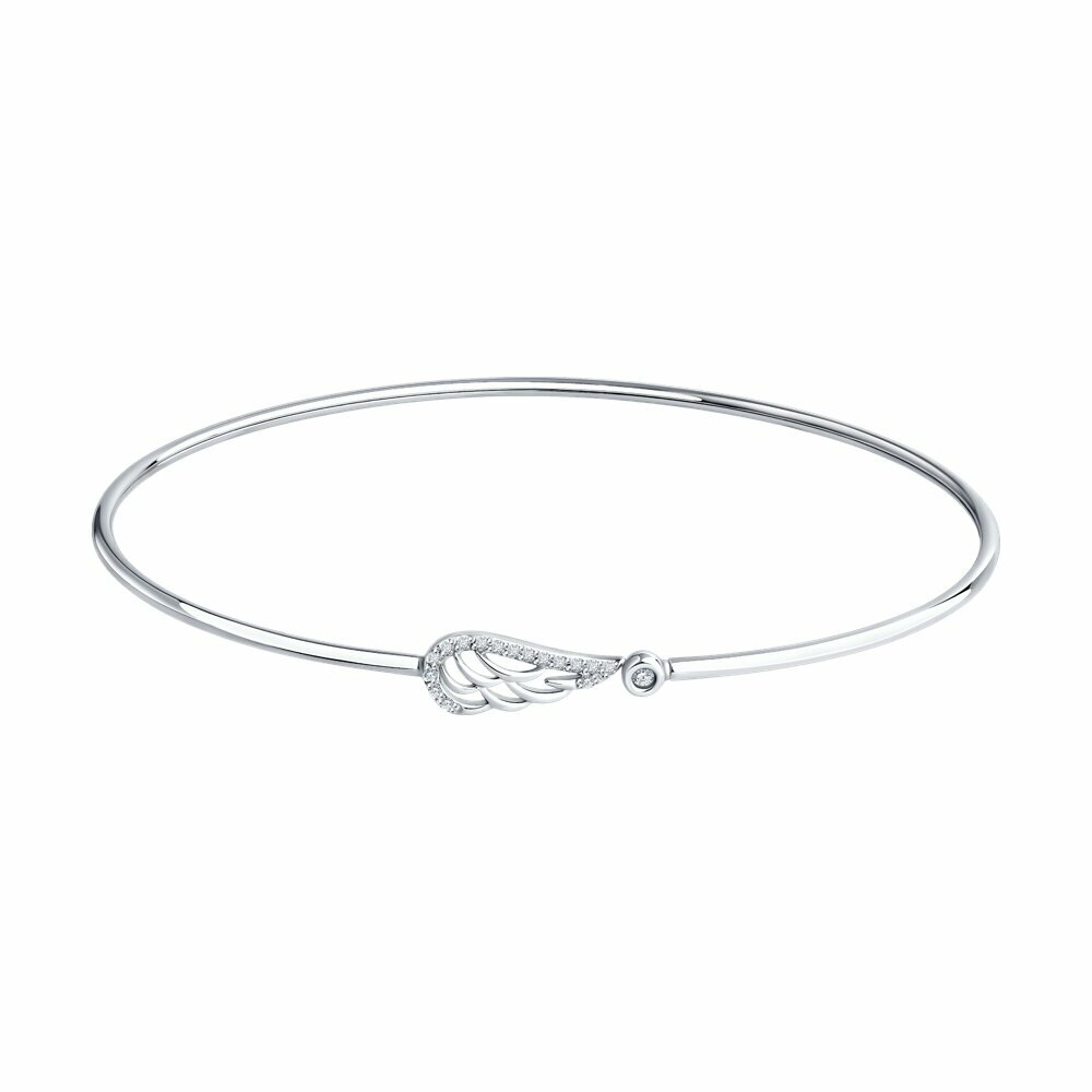 Браслет, белое золото, 585 проба, бриллиант