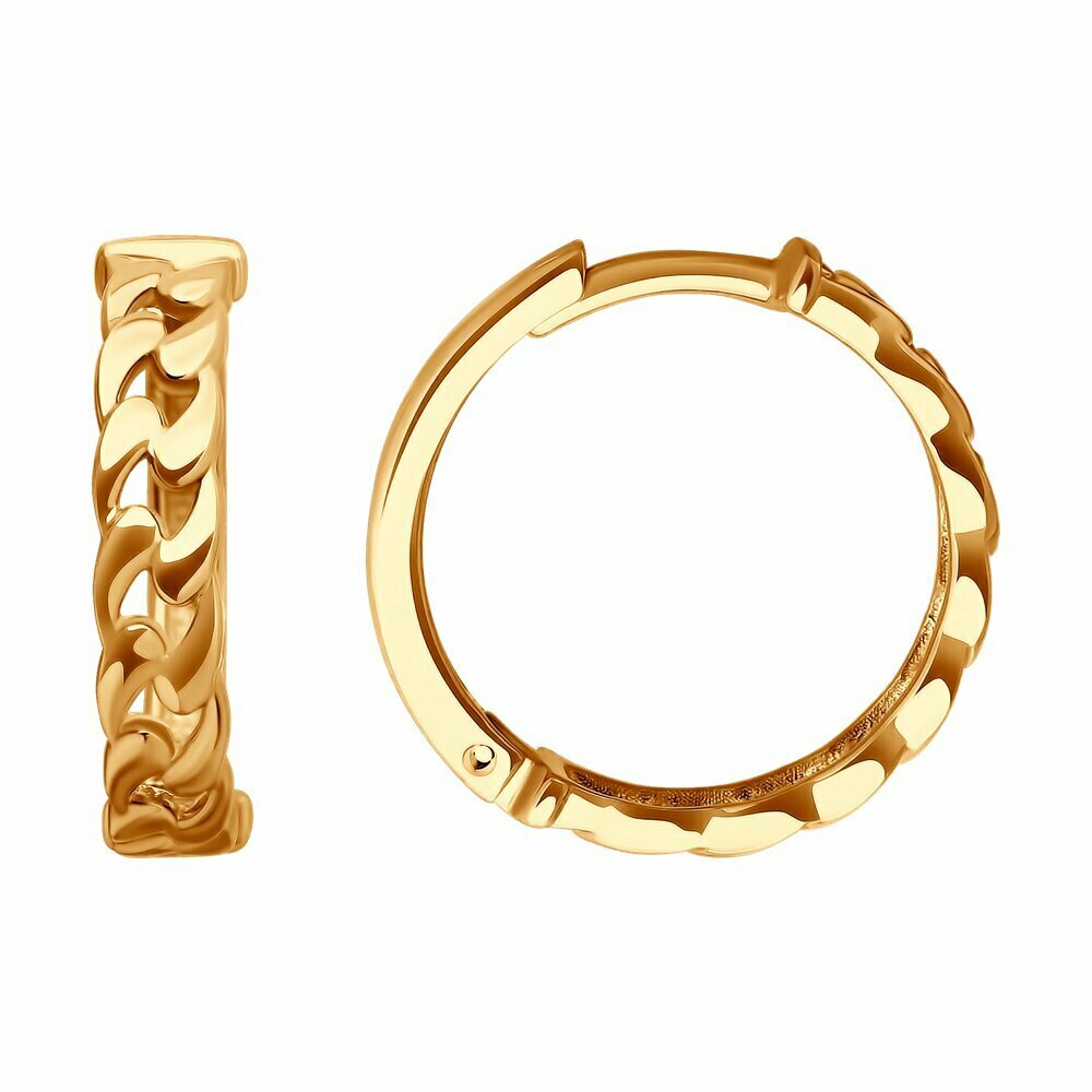 Серьги конго, красное золото, 585 проба