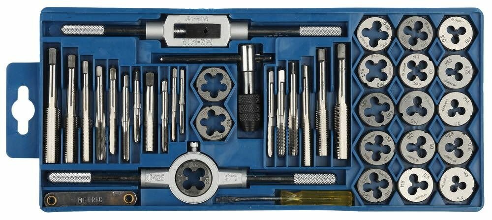 Набор метчиков и плашек 2810-H40_z01 Мастер, ЗУБР 40 предметов, 9ХС.