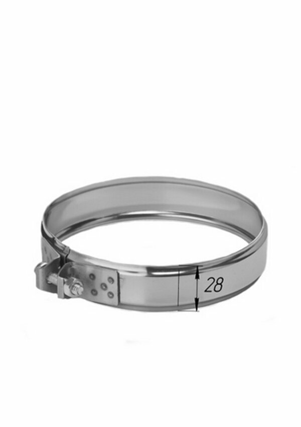 Хомут обжимной Ф125 (нерж. сталь 0,5 мм)