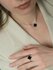 Колье L-Silver, серебро, 925 проба, агат, длина 46 см., black