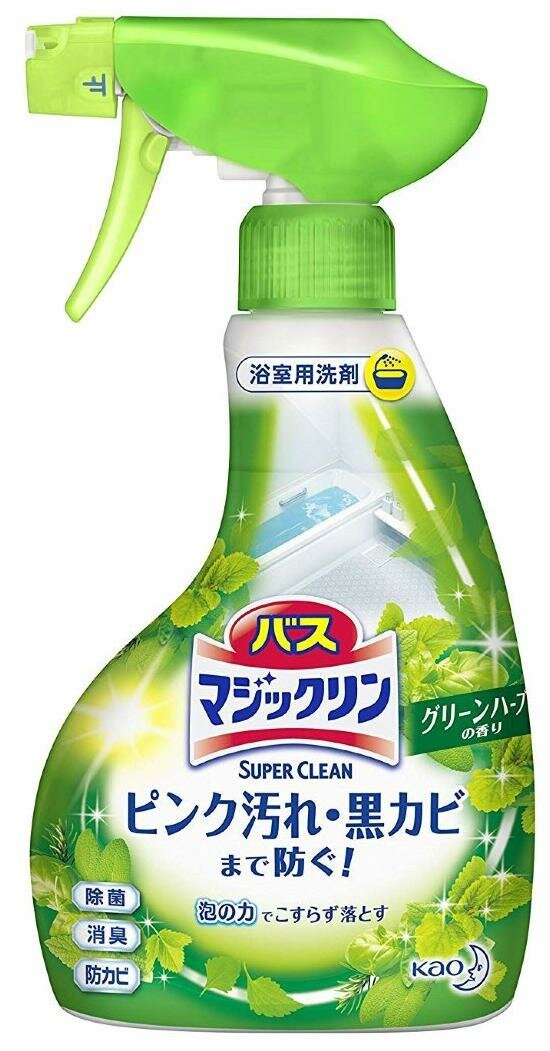 Kao Magiclean Super Clean Спрей-пенка для ванной комнаты с ароматом зелени 350 мл