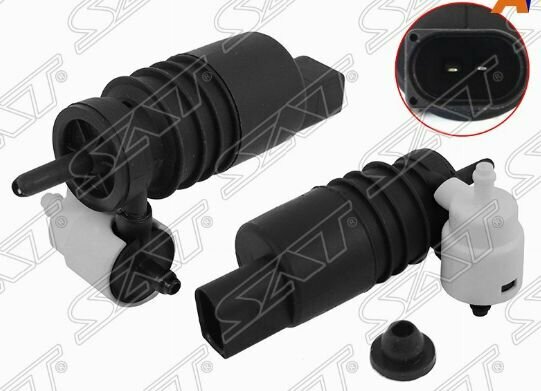 Мотор омывателя SAT, для Skoda Fabia/Octavia, Audi A4, струйный, черный